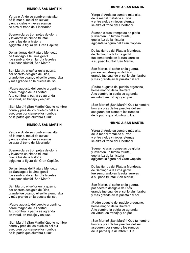 Himno A San Martin | PDF