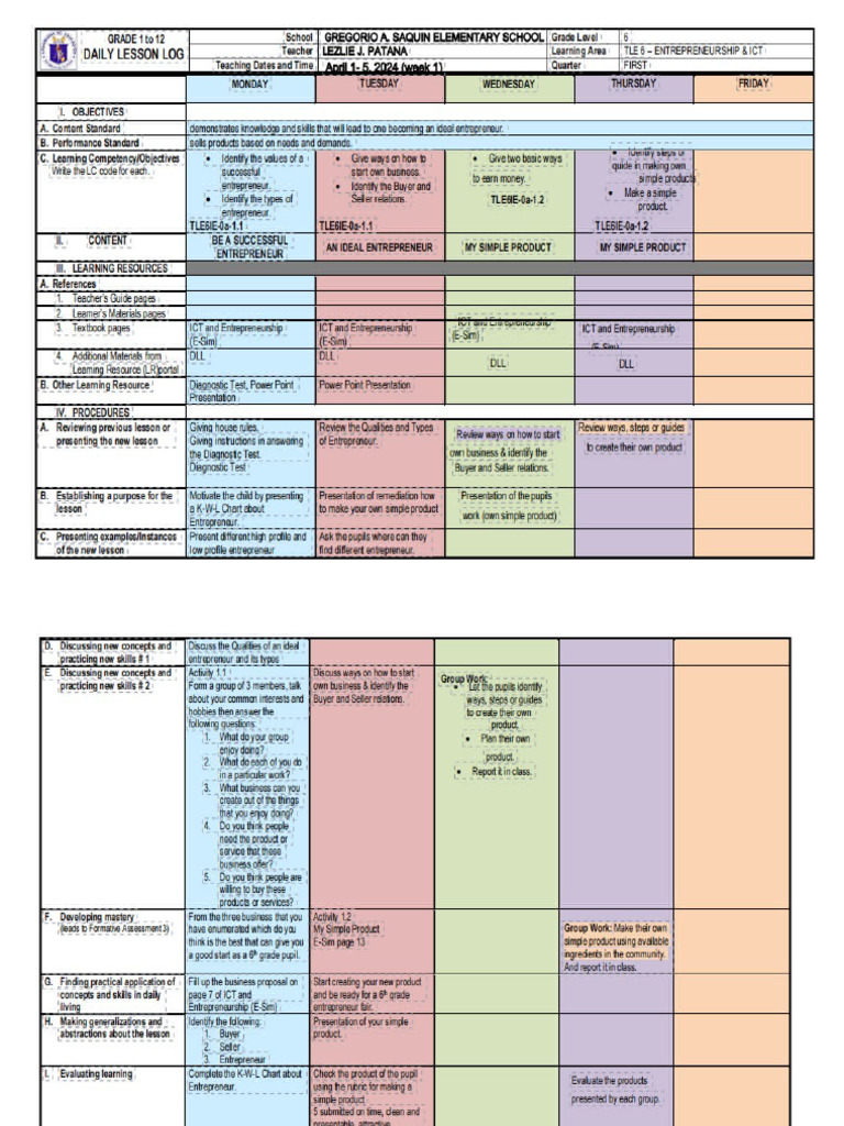 DLL Tle Ict Week 1 | PDF