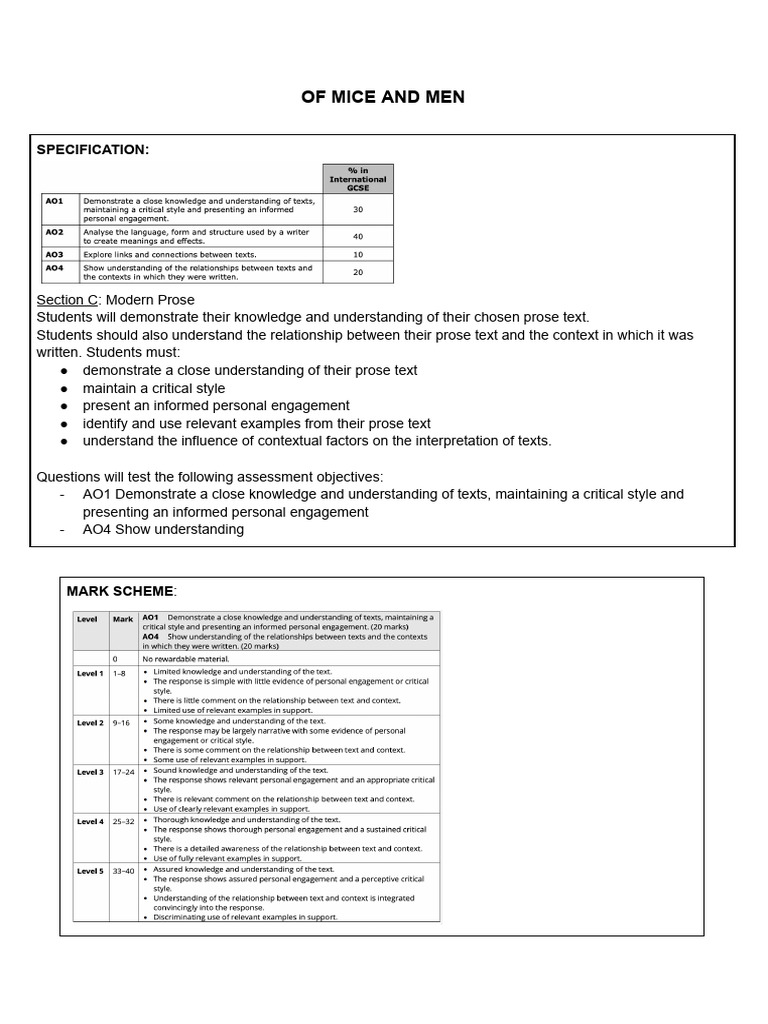 English Literature - of Mice and Men | PDF | Dust Bowl