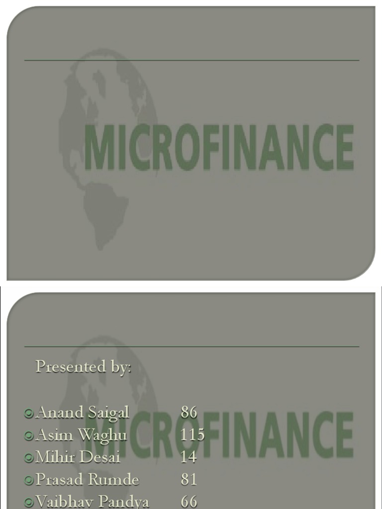 Micro Finance (Banking PPT) | Microfinance | Banks