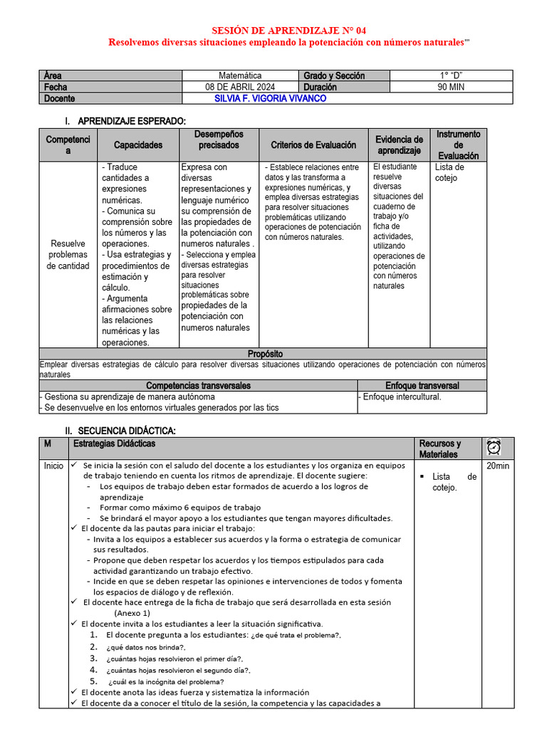 SESION 4-EDA PRIMER GRADO ) | PDF | Aprendizaje | Modificación de comportamiento