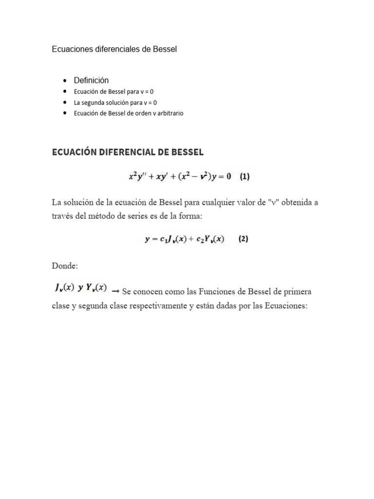 Ecuaciones Diferenciales de Bessel | PDF