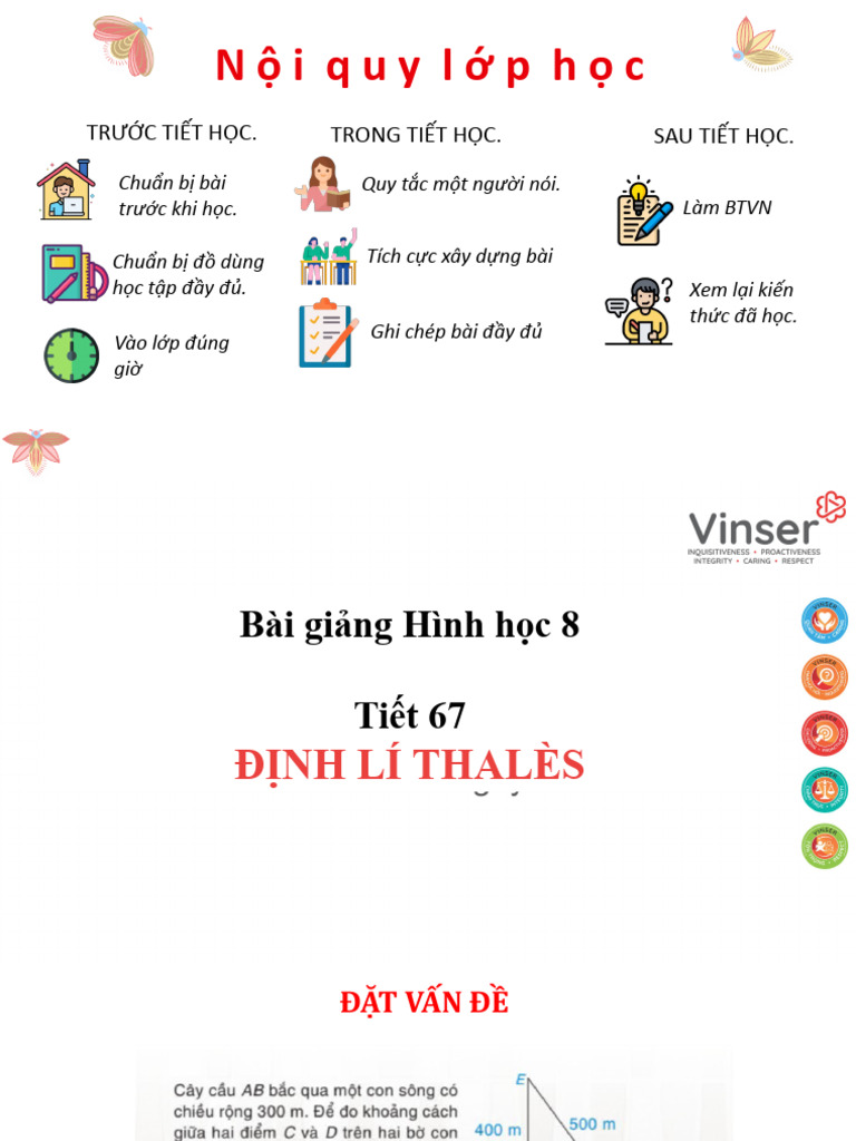 Toan8 - Tiet 5 - Bai 5.6 - Dinh li Thales - ôn tập tổng hợp (Autosaved) | PDF