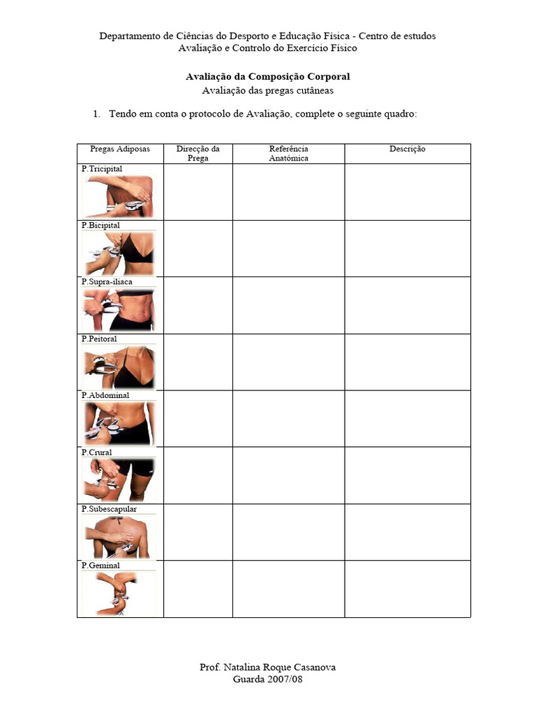 protocolo medição das pregas cutâneas | PDF | Pressão sanguínea | Anatomia