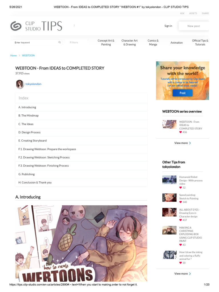 WEBTOON - From IDEAS To COMPLETED STORY "WEBTOON #1" by Tokyolondon ...