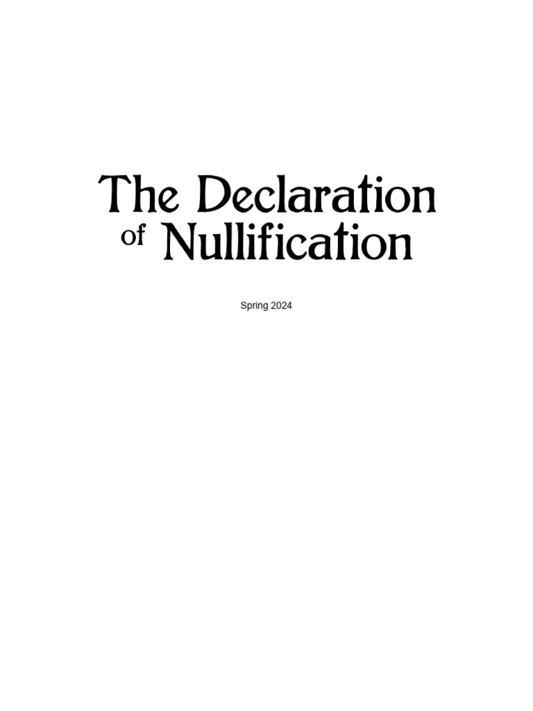 The Declaration of Nullification 2024 | PDF | Fourth Amendment To The ...