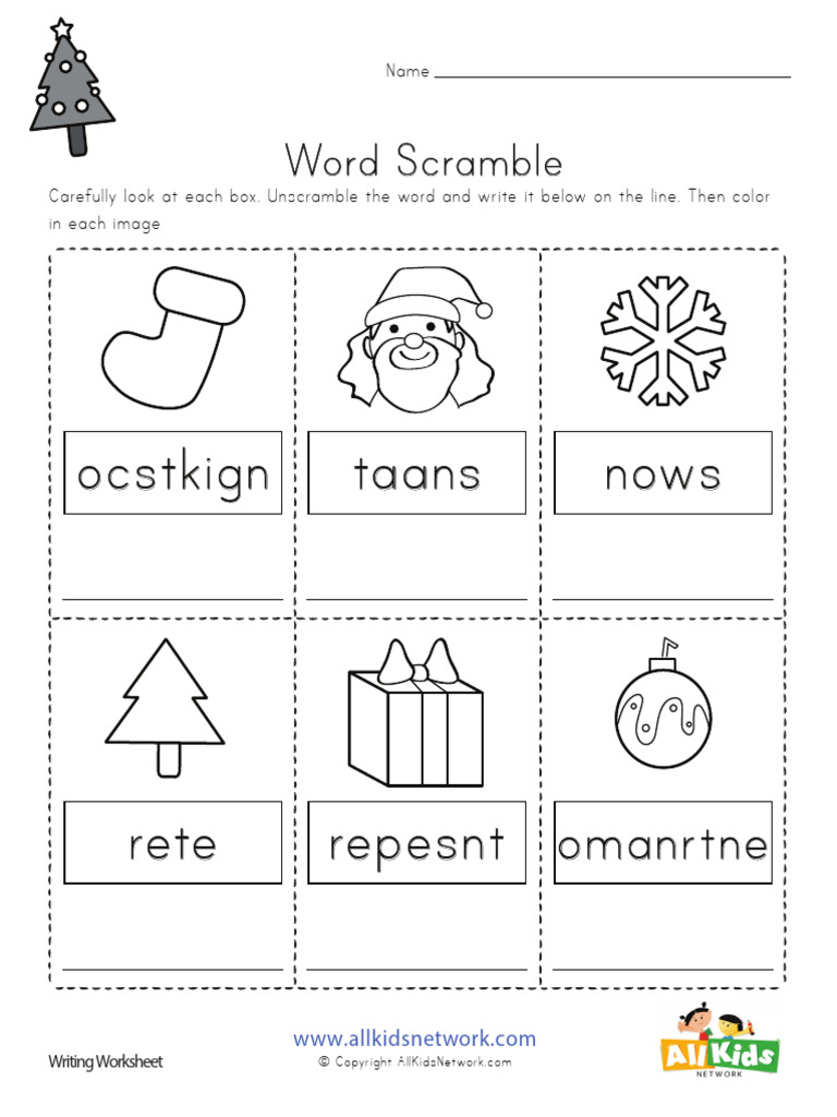 Christmas Word Scramble Activity | PDF