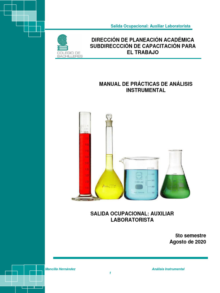 Manual de Practicas de Analisis Instrumental | PDF | Laboratorios | Ácido clorhídrico