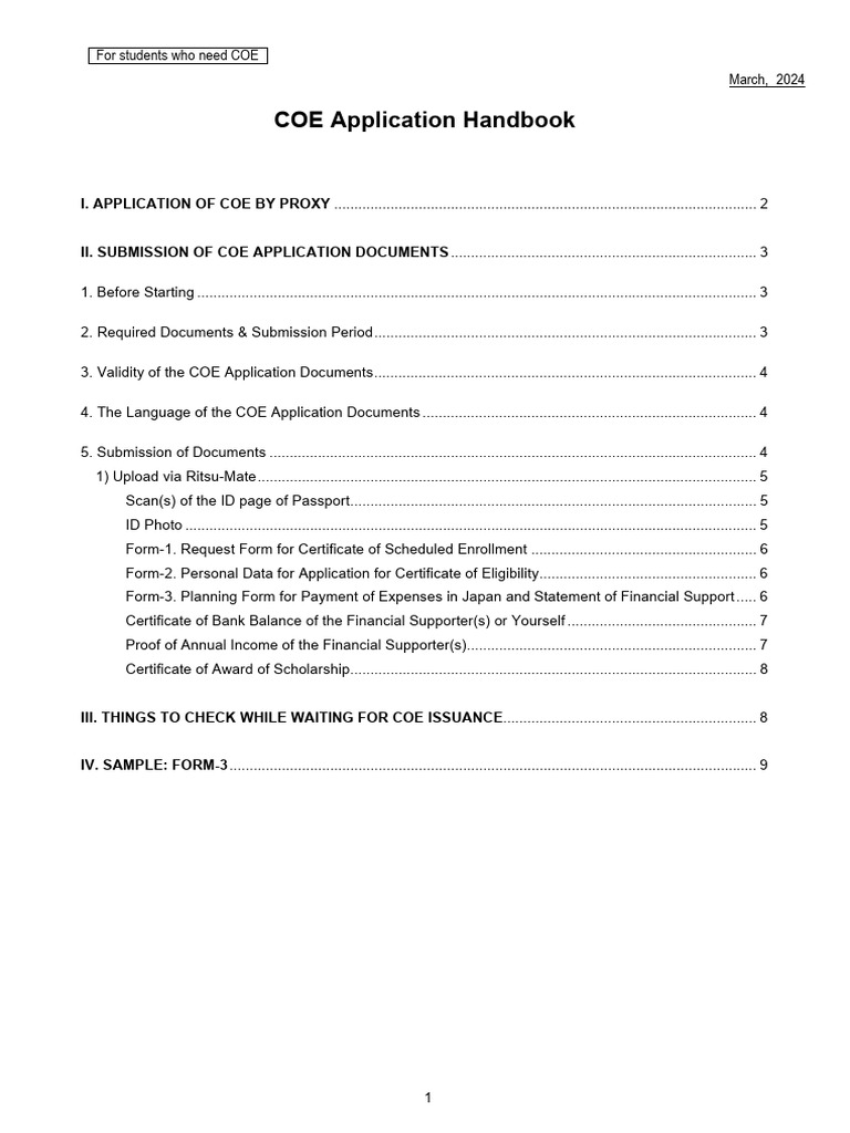 COE Application Guide 2024 | PDF | Banks | Passport