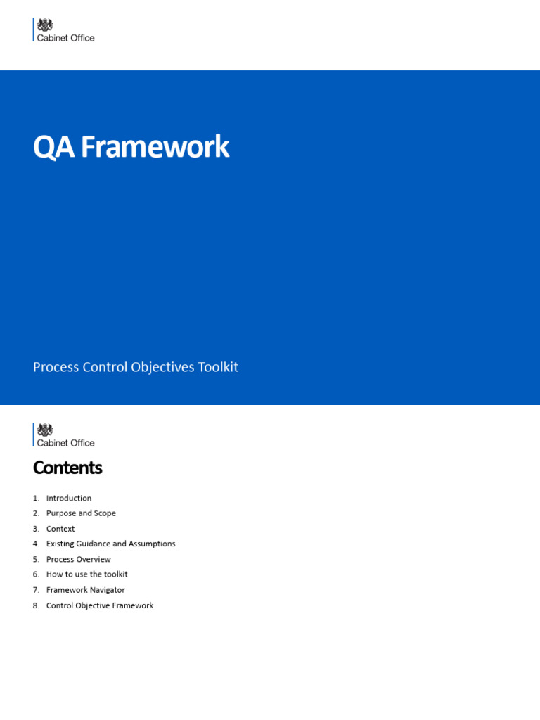 QA Framework Control Objectives Toolkit | Download Free PDF | Payroll | Procurement