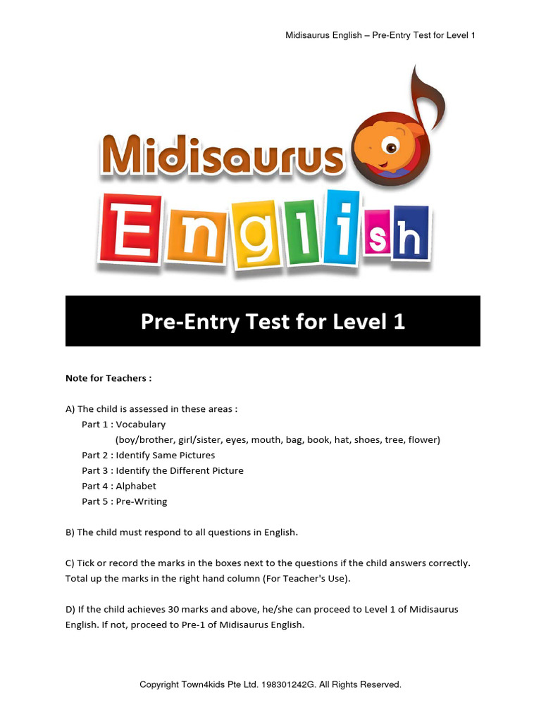 Pre Test L1 | PDF