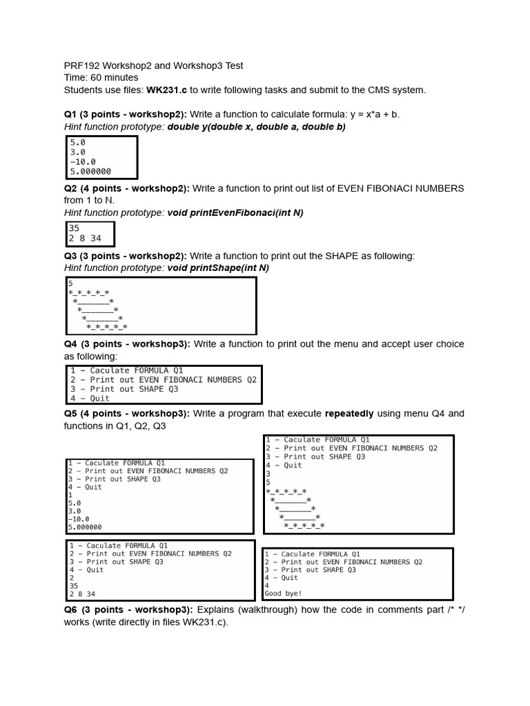 W PRF192 Workshop2 3 Test1 | PDF
