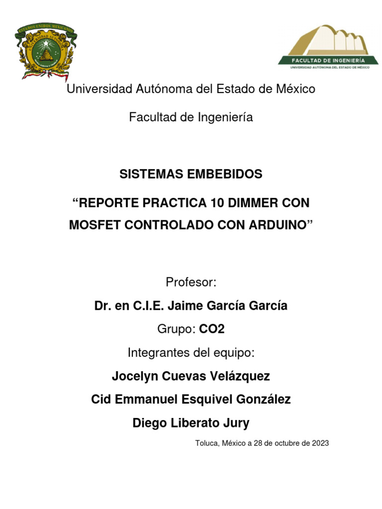 Reporte Practica 10 | PDF | Mosfet | Uso eficiente de energía