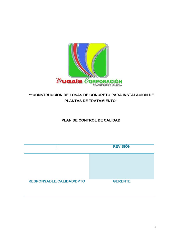 Plan de Control de Calidad Ok! | PDF