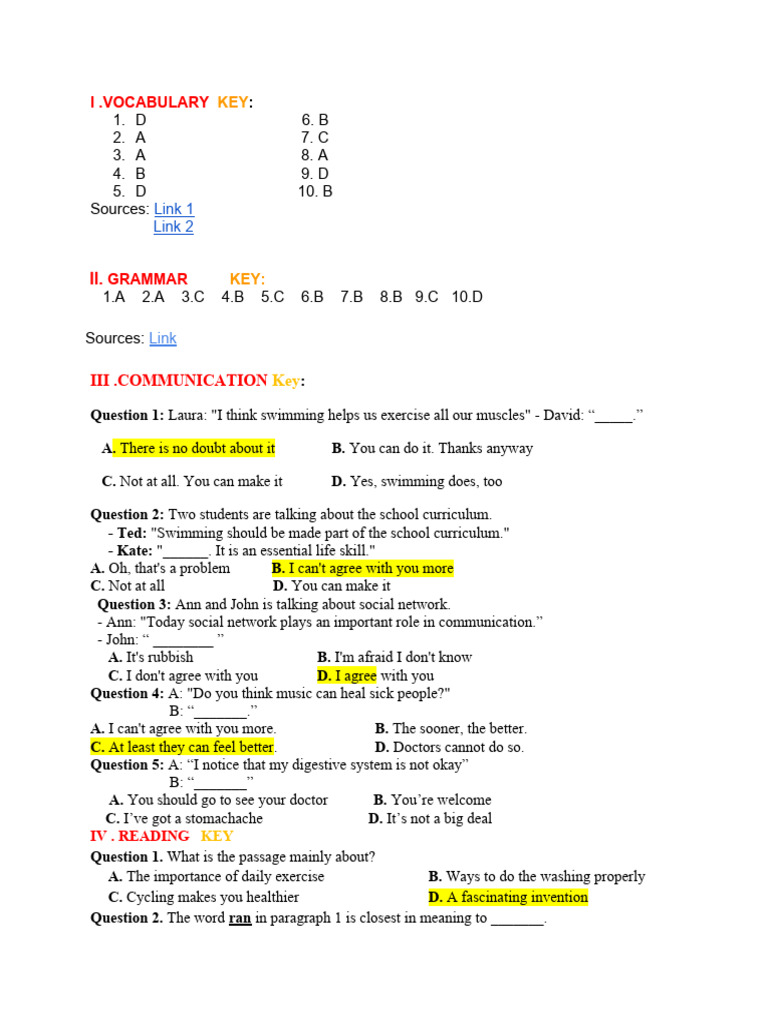 Key Unit1 Pdf Washing Machine Foods