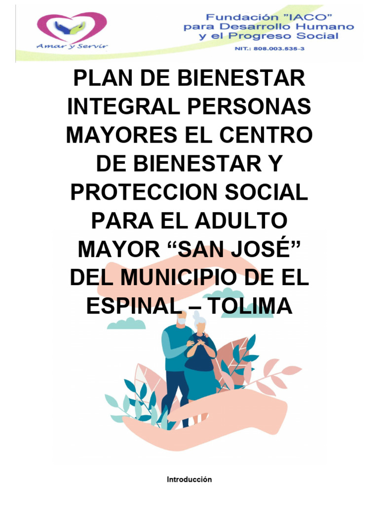 Plan de Bienestar Integral Personas Mayores El Centro de Bienestar y ...