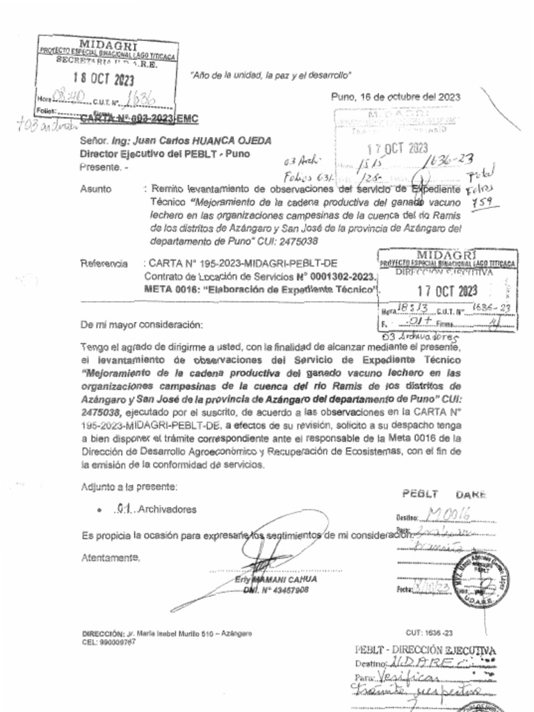 Informe Tecnico de Evaluacion Del Expediente Tecnico Con Levantamiento de Observaciones Del ...