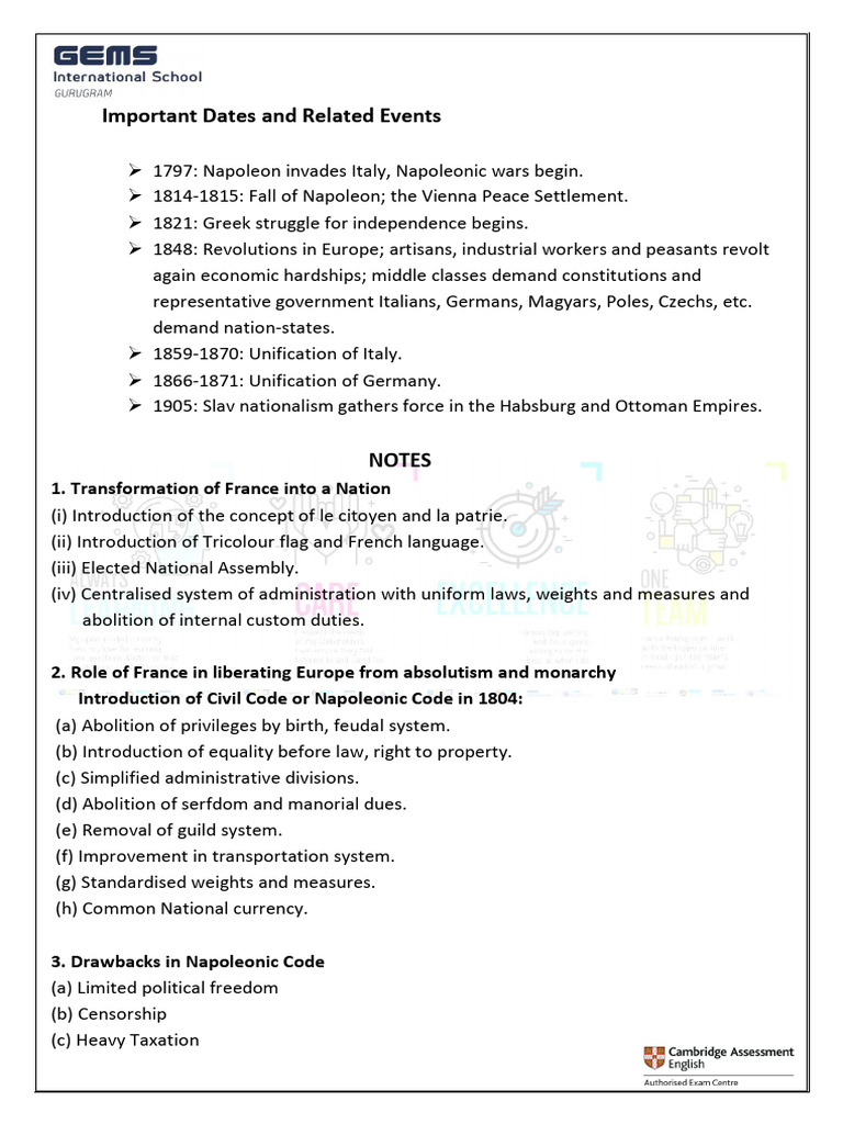 Key Events in European Nationalism | PDF | Nationalism | German Empire