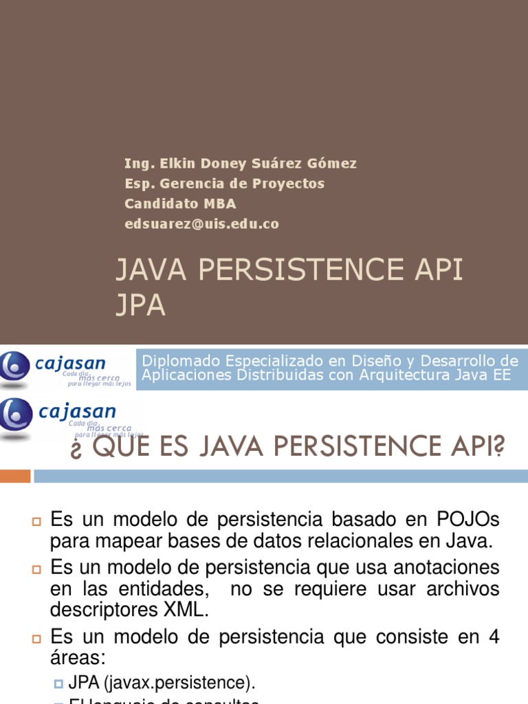 JPA | PDF | Tabla (base de datos) | Java (lenguaje de programación)