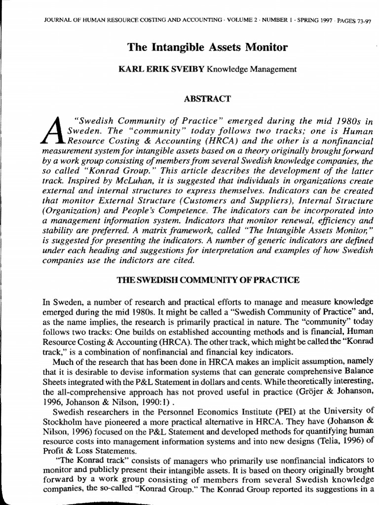 The Intangible Assets Monitor | PDF | Information | Income Statement