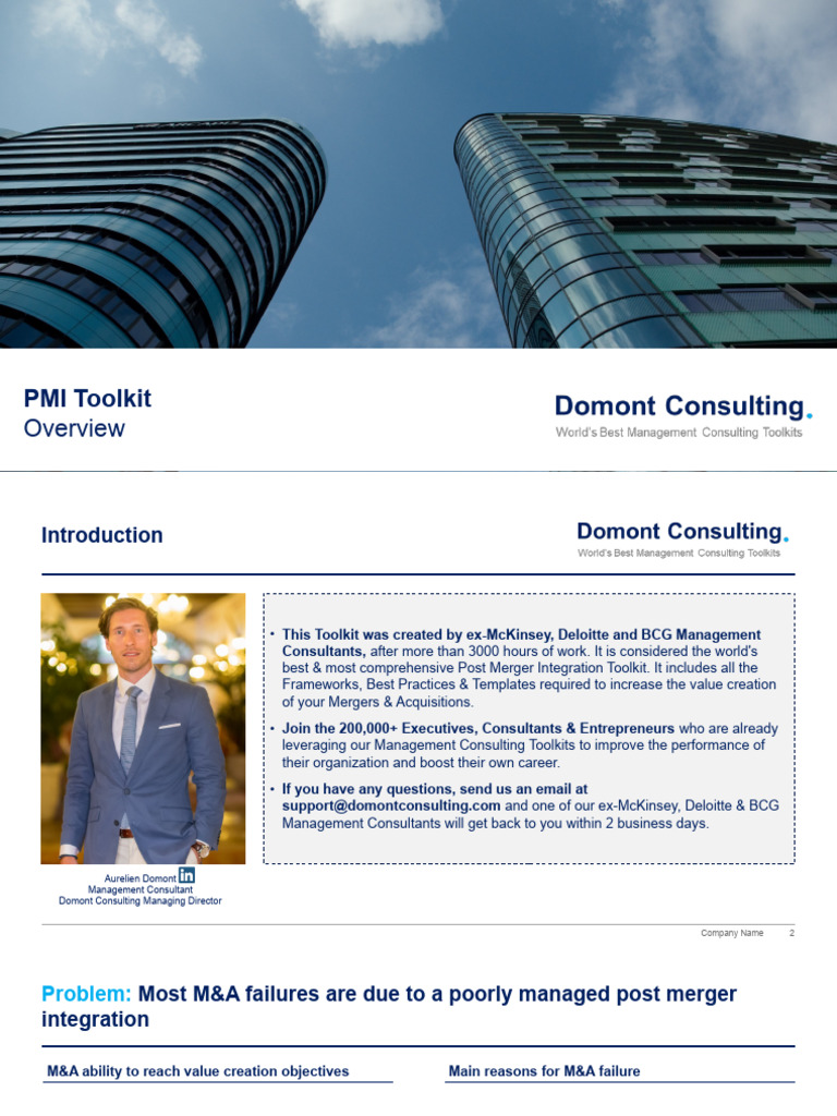 PMI Toolkit - Overview and Approach | PDF | Mergers And Acquisitions ...