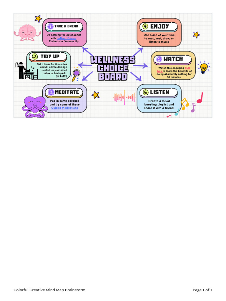 Wellness Choice Board Activities | PDF