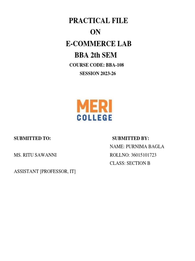 Purnima e Commerce Lab | PDF | Html Element | Html