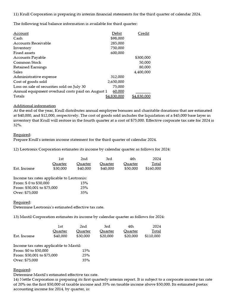 Interim and Segment Reporting 2 | PDF | Debits And Credits | Corporations