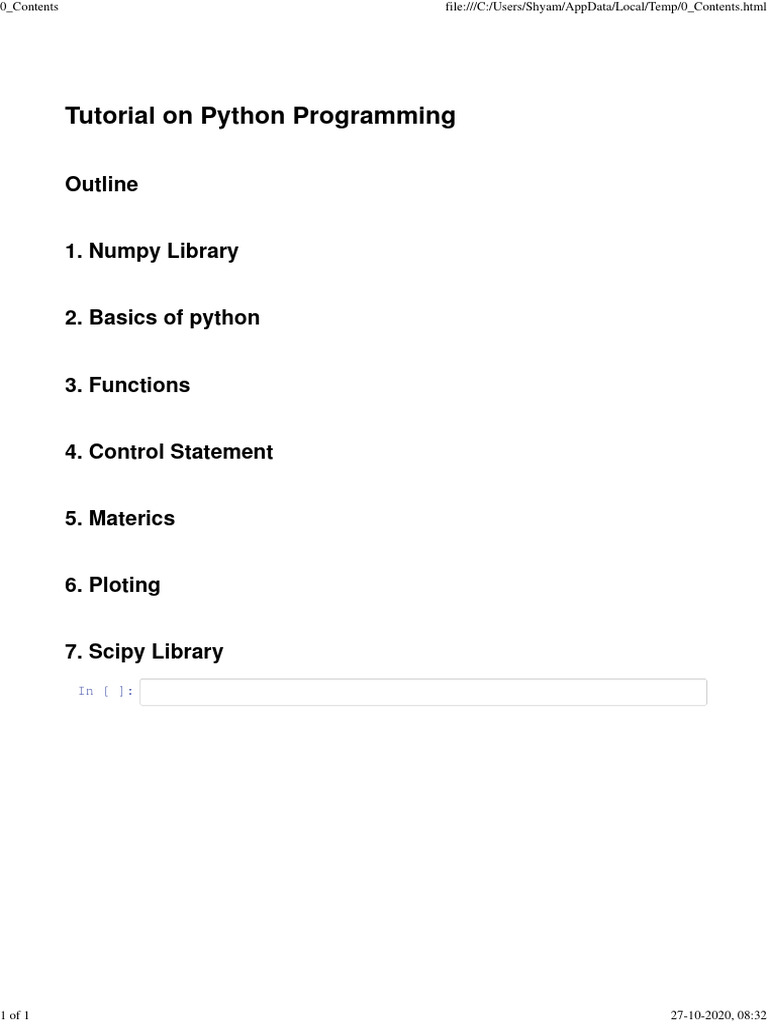 01 02 04 NITK Python Tutorial | Download Free PDF | Computer Programming | Mathematics