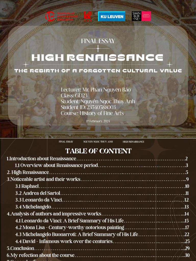 Renaissance Art and Key Artists | PDF | Michelangelo | Leonardo Da Vinci