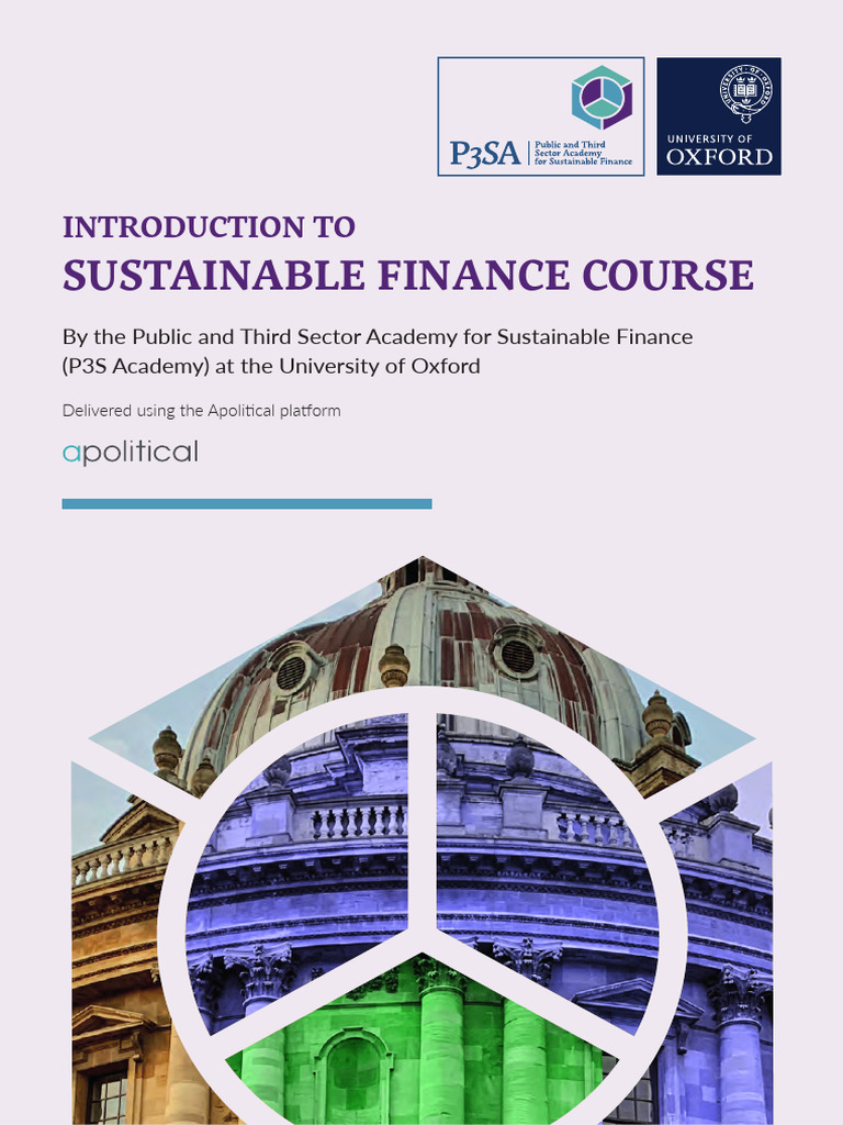 Introduction to Sustainable Finance Course | PDF | Sustainability ...