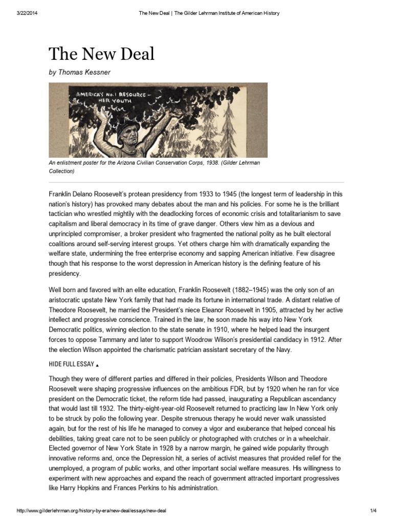 The New Deal | PDF | Franklin D. Roosevelt | New Deal