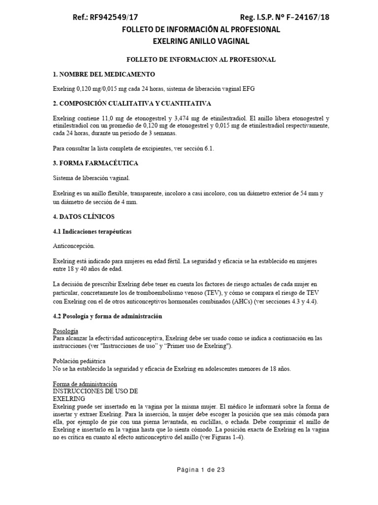 Exelring: Uso y Administración Efectiva | PDF | Control de la natalidad ...