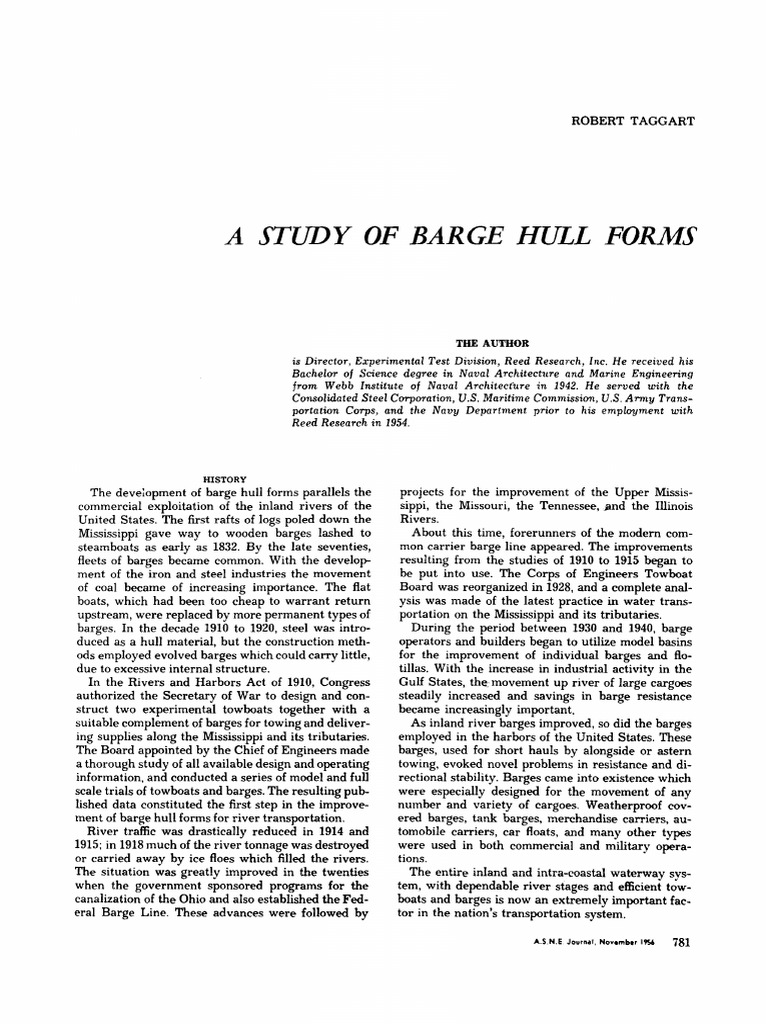 Barge Hull Design and Testing Insights | PDF | Hull (Watercraft) | Rudder