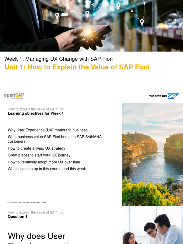 OpenSAP s4h34 Week 1 All Slides | PDF | Mobile App | Application Software