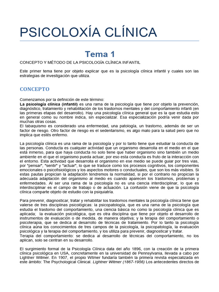 Gastina y enuresis mixta en psicología clínica | PDF | Psicología ...