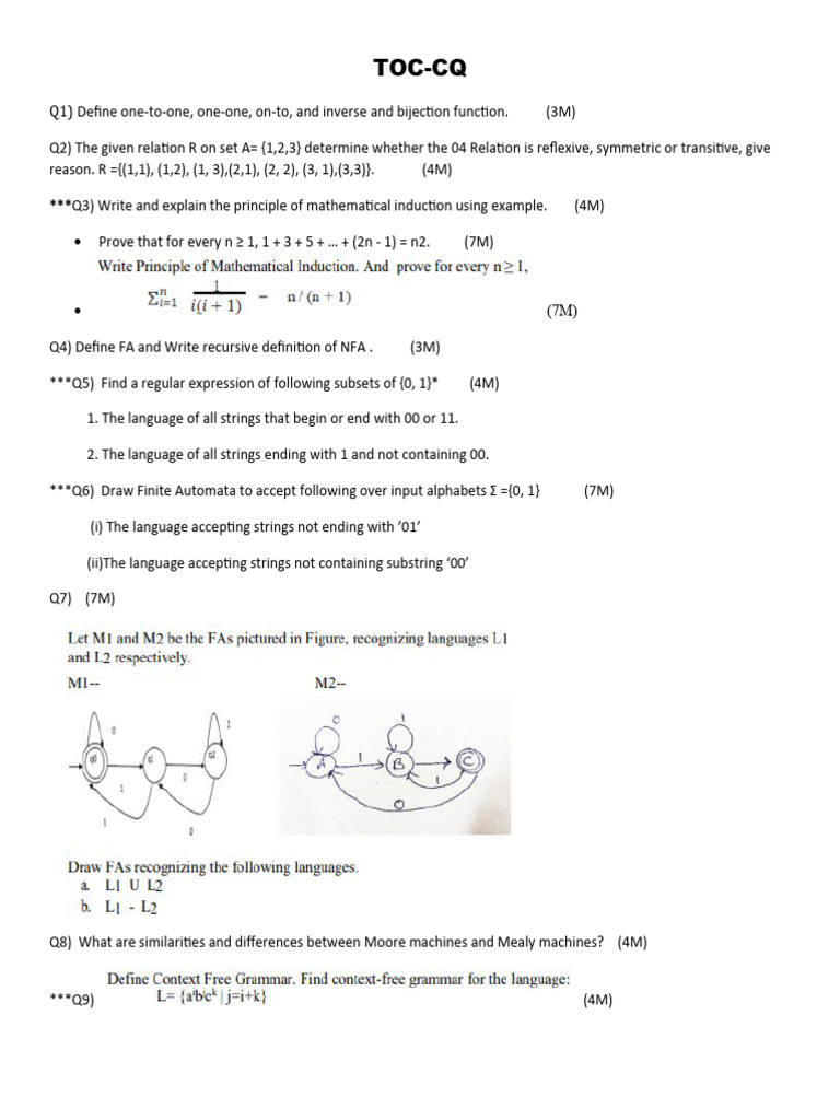 Toc CQ | PDF | Metalogic | Grammar