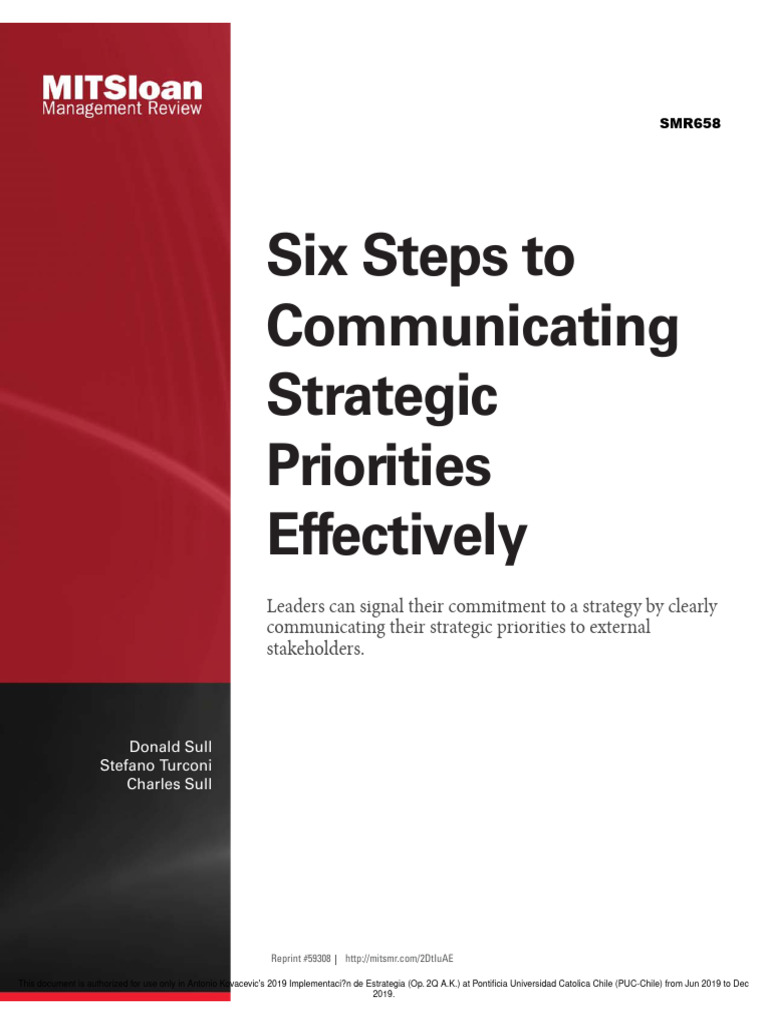 SIx Steps To Communicating Strategic | PDF