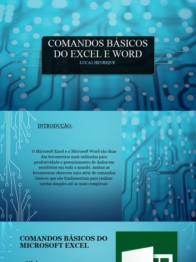 Comandos Básicos Do Excel e Word | PDF | Microsoft Excel | Botão Ctrl