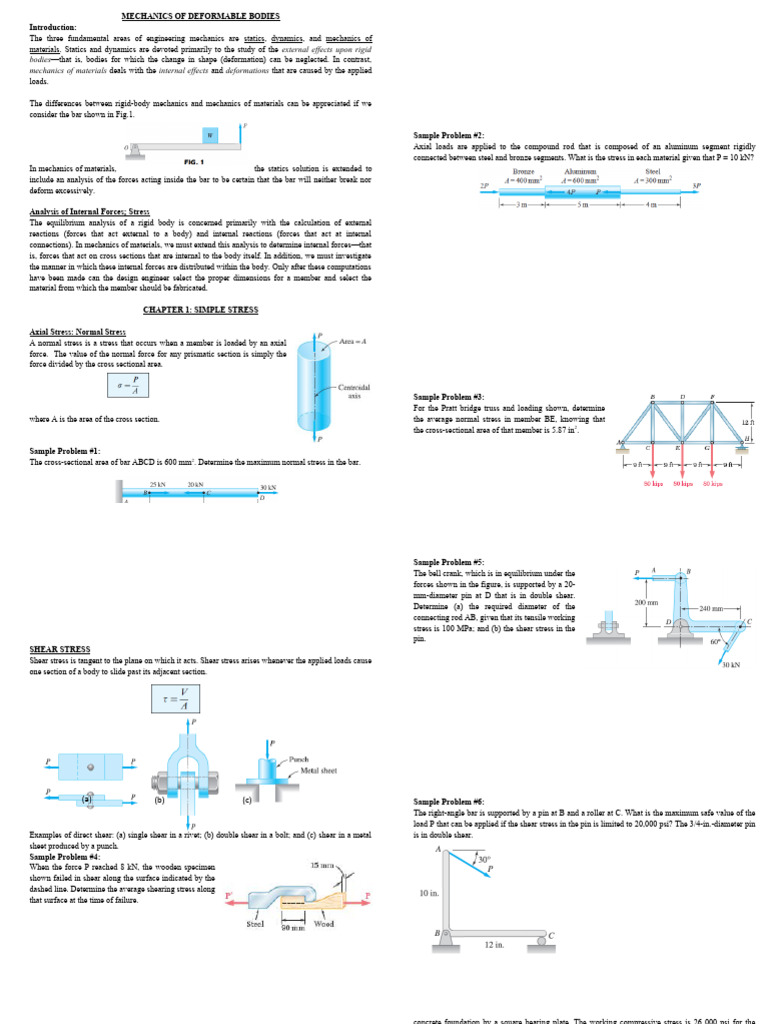 SIMPLE-STRESS | PDF | Stress (Mechanics) | Strength Of Materials