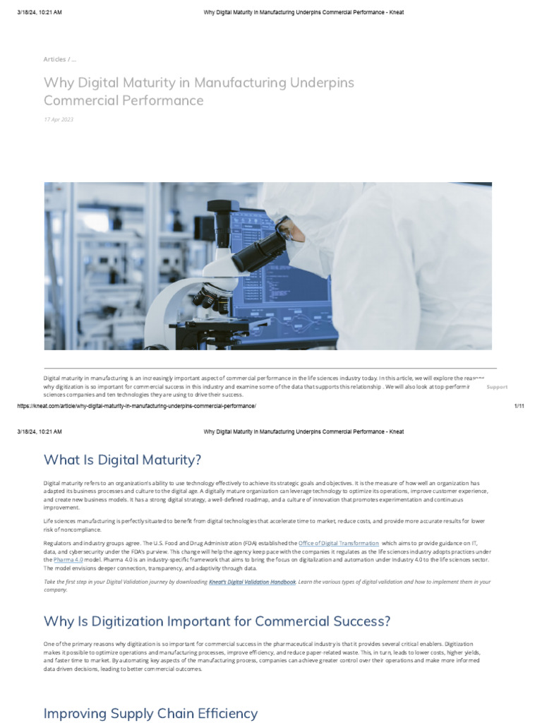 Why Digital Maturity in Manufacturing Underpins Commercial Performance ...