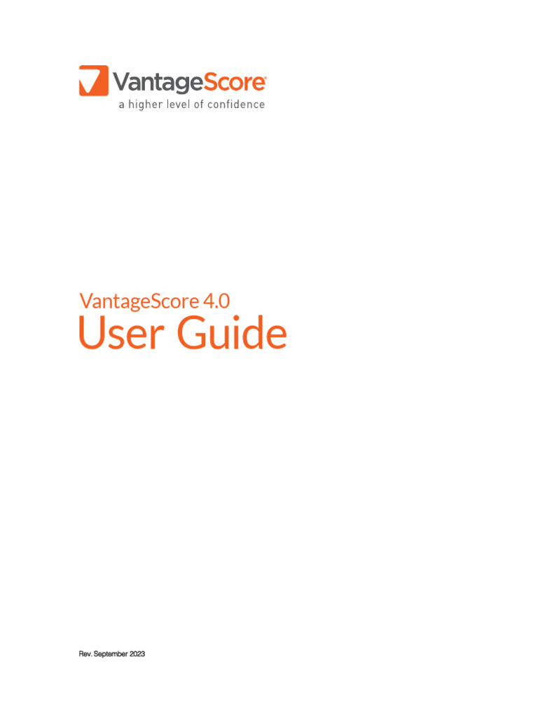 VantageScore-4.0-UserGuide_Sep-23 | PDF | Credit | Finance & Money Management