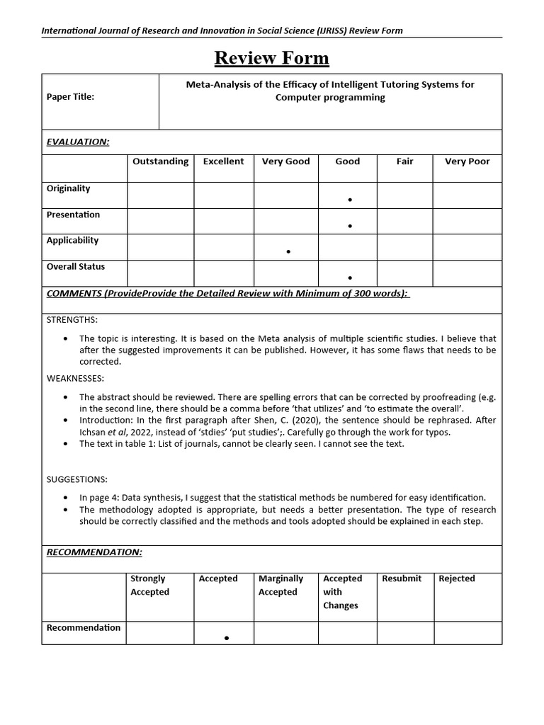Review Form | PDF