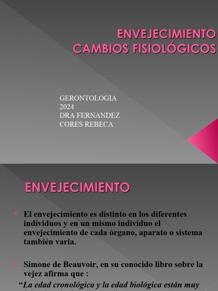 1-Cambios Fisiológicos | PDF | Envejecimiento | Sistema inmune