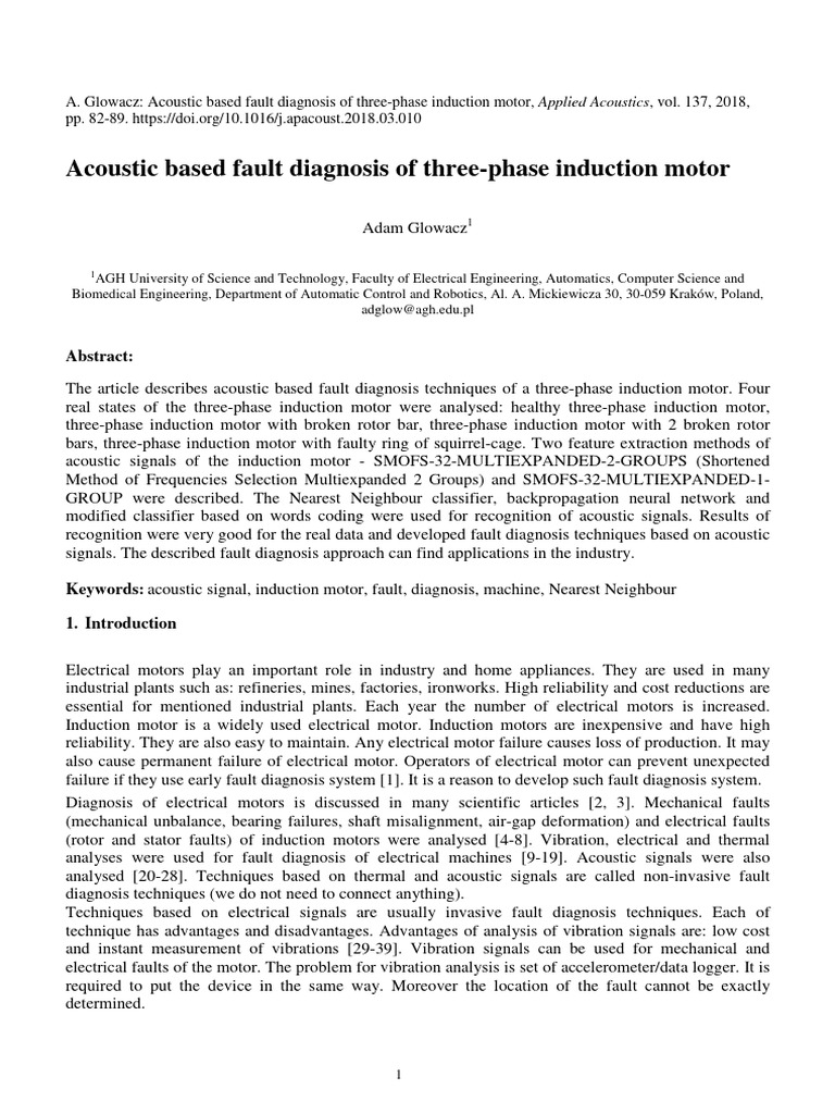 Applied Acoustics AG 2018 Final | PDF | Electric Motor | Artificial ...