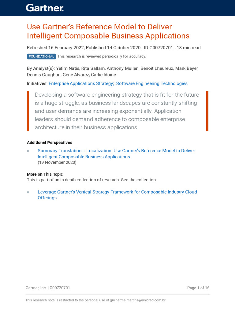 03 - Gartners - Reference - ComposableBusinessApplications 1 | PDF ...