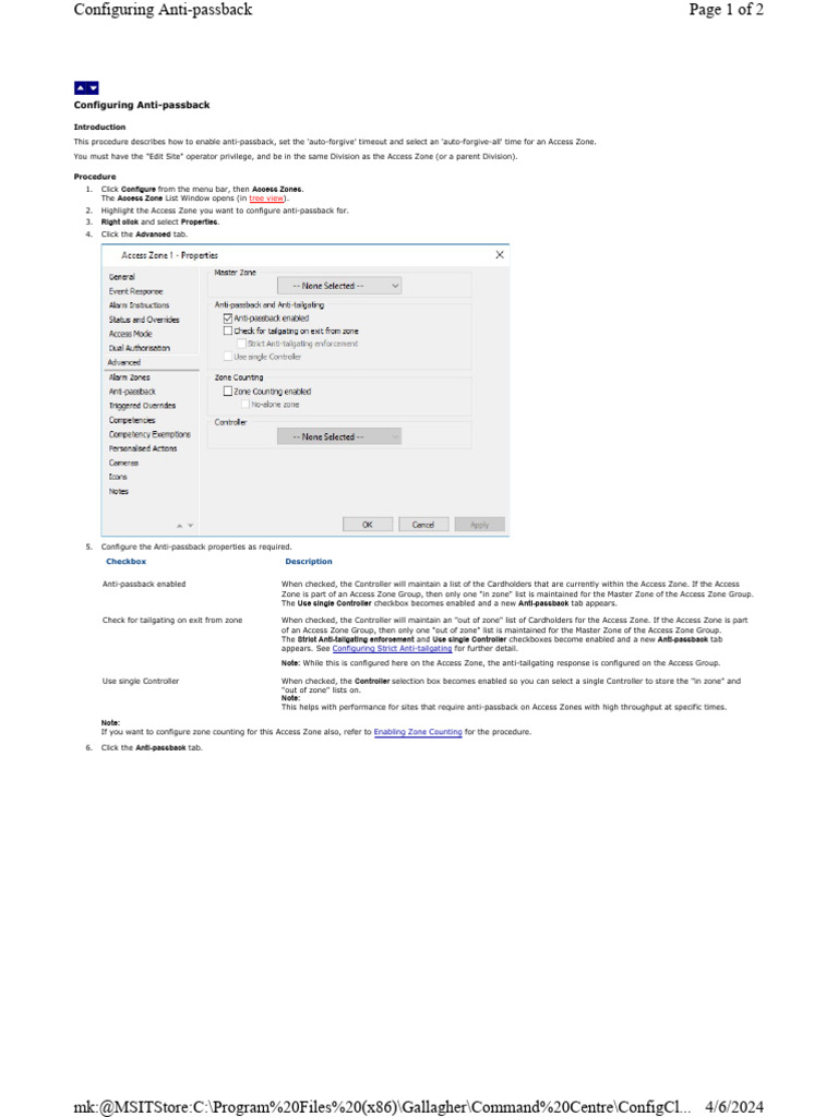 Configur Anti-Passback | PDF | Computer Architecture | System Software
