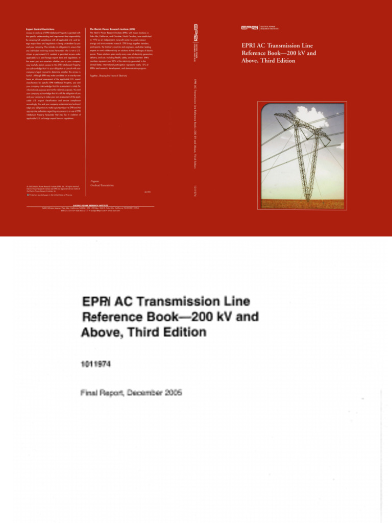 EPRI AC Transmission Line Reference Book 200 KV and Above Third Edition ...