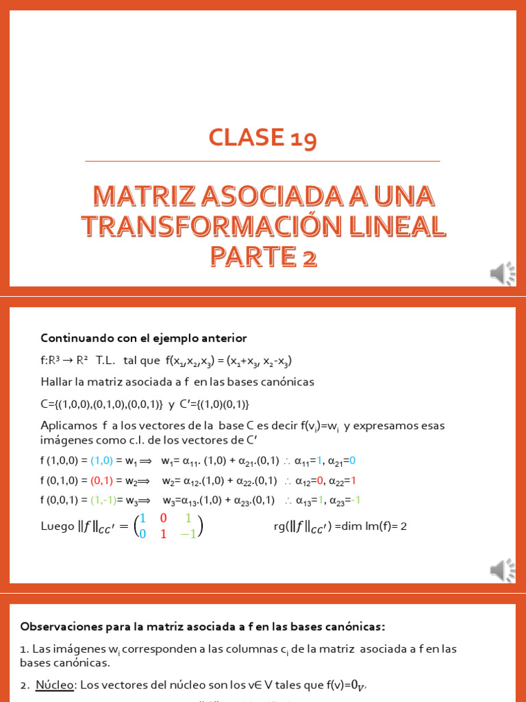 Matriz de Transformación Lineal en R3 a R2 | PDF | Álgebra lineal | Álgebra