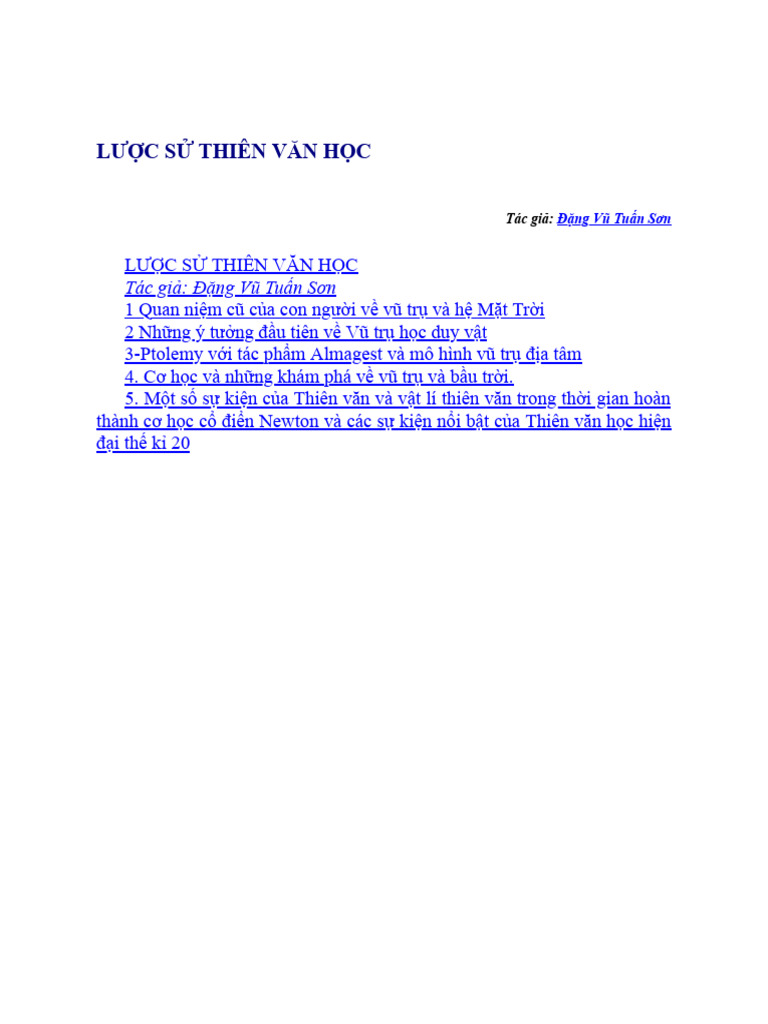 Luoc Su Thien Van Hoc | PDF
